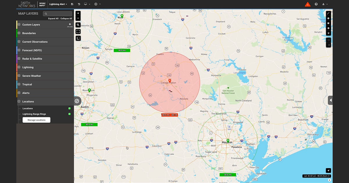 Sferic Maps® Adds Countdown Clock and Location Display Controls